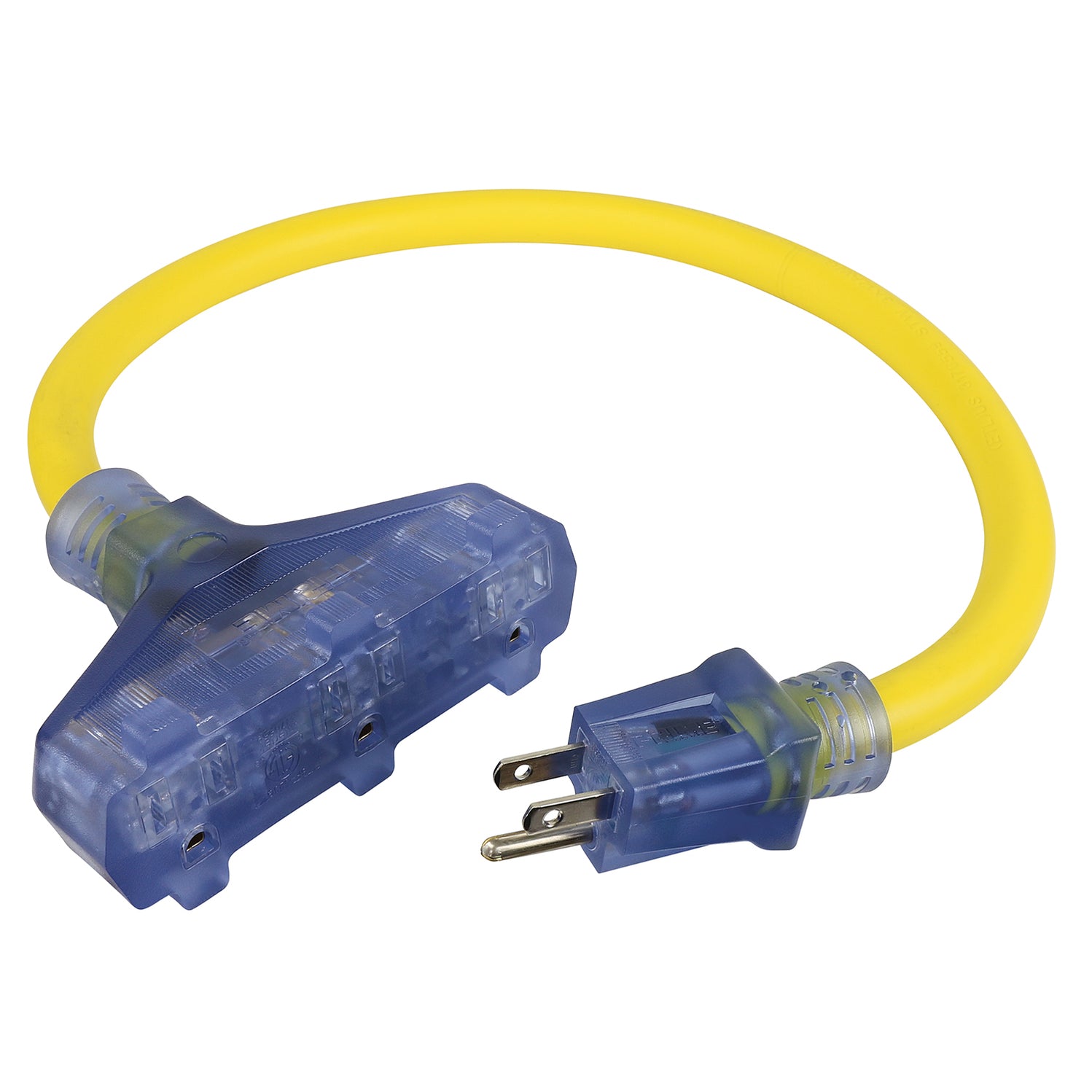 Amp Detection 2ft 12/3 STW 3-Outlet Adapte with Visual Amperage ...