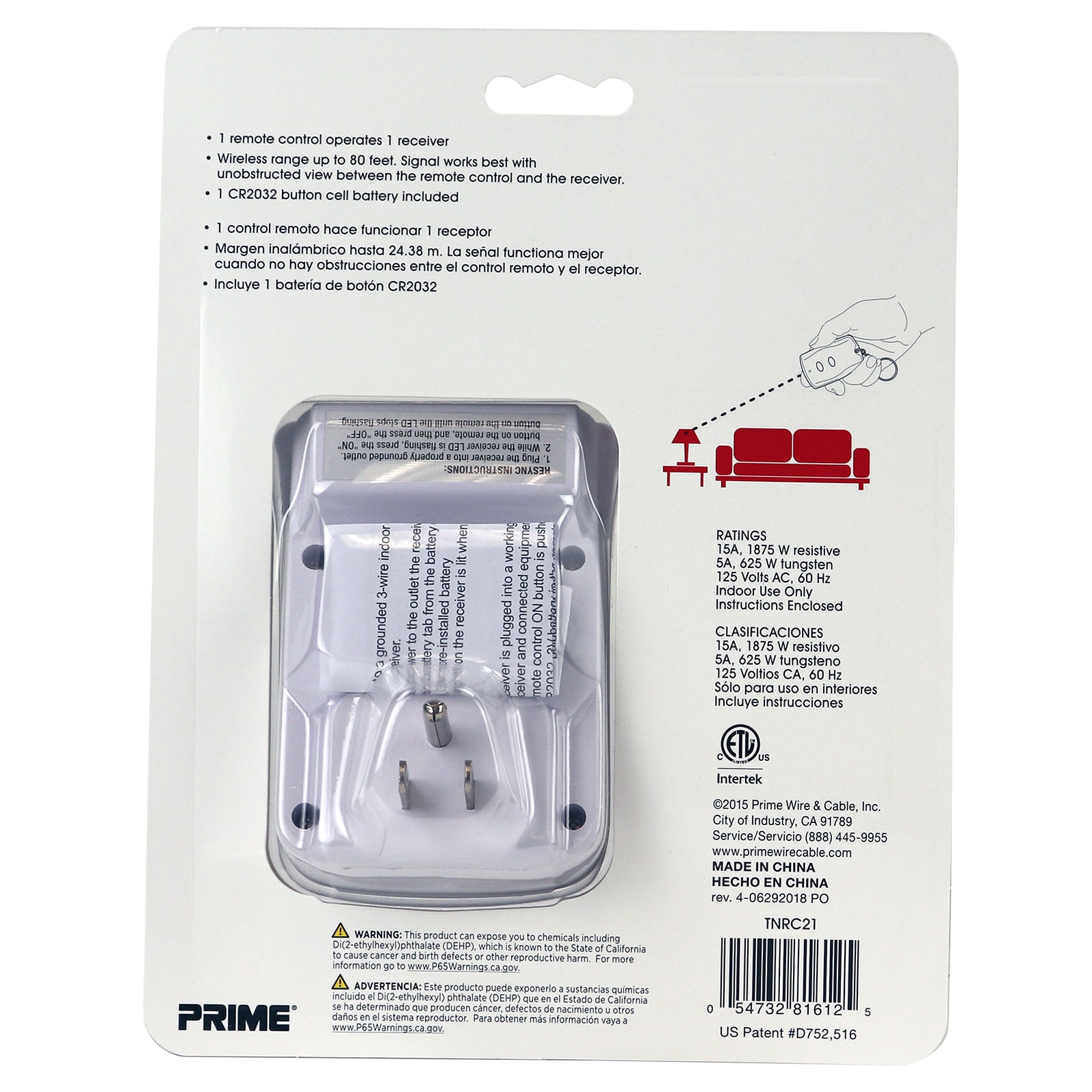 2-Outlet Indoor Wireless Remote Control — Prime Wire & Cable Inc.