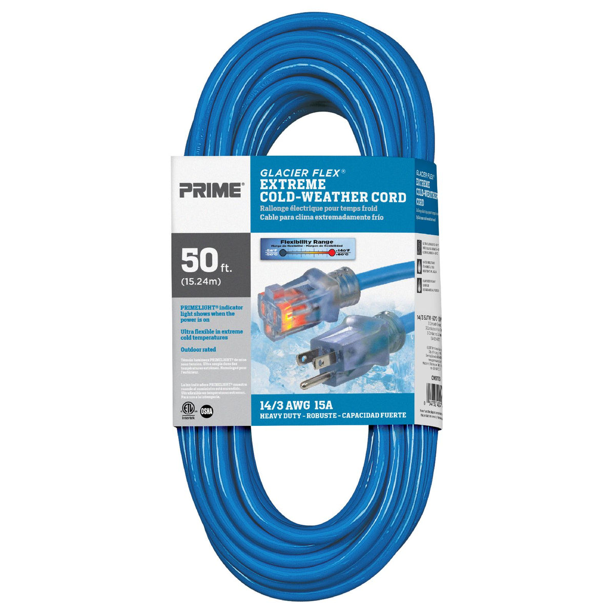 50ft 14/3 SJTW -50°C Glacier Flex® Extreme Cold Weather Extension Cord ...