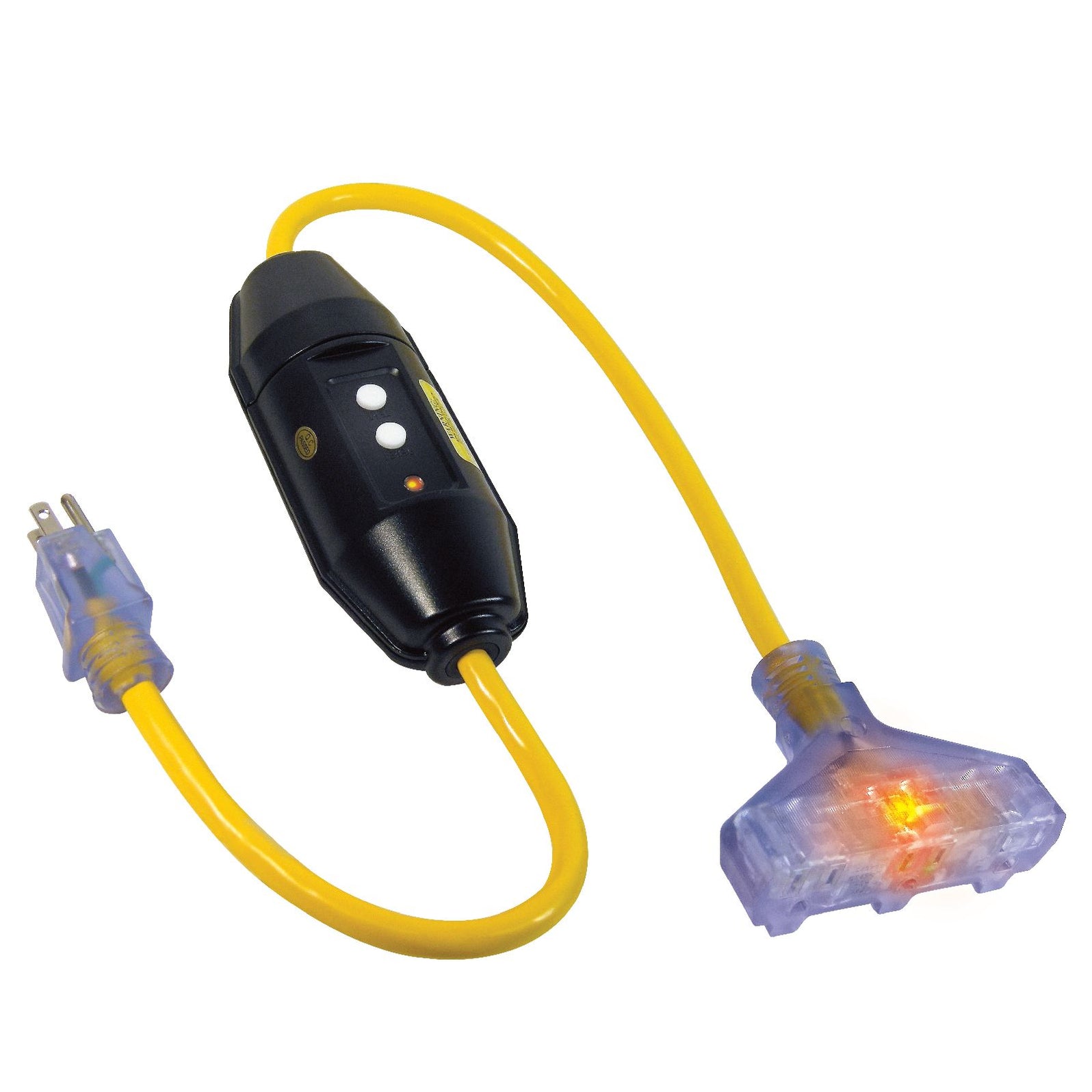 3ft 12/3 SJTW In-Line GFCI Triple-Tap Adapter — Prime Wire & Cable Inc.