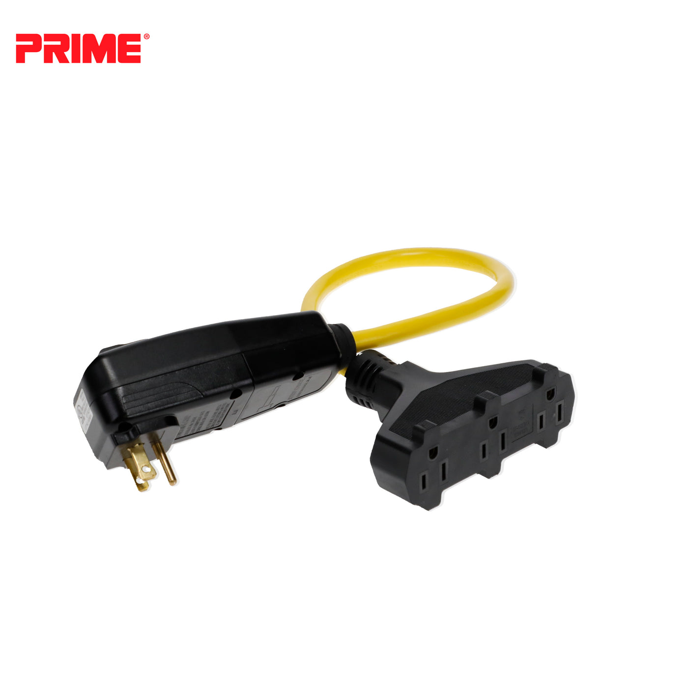 2ft 12/3 SJTW Triple-Tap Adapter w/GFCI Plug — Prime Wire & Cable Inc.