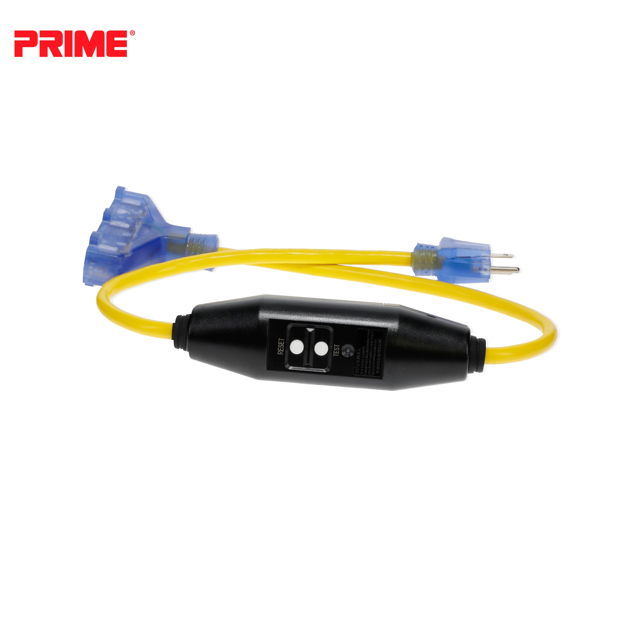 3ft 12/3 SJTW In-Line GFCI Triple-Tap Adapter — Prime Wire & Cable Inc.