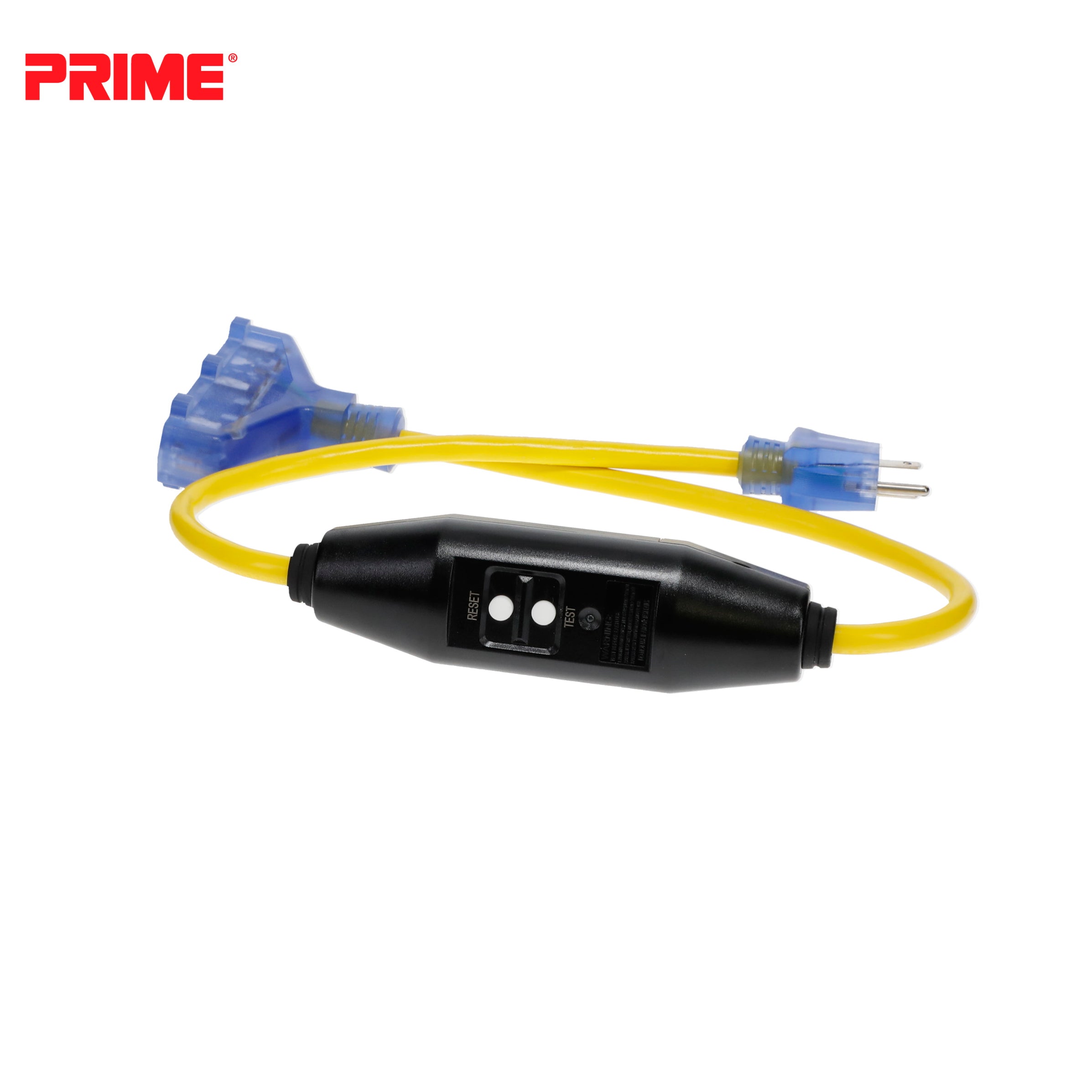 3ft 12/3 SJTW In-Line GFCI Triple-Tap Adapter — Prime Wire & Cable Inc.