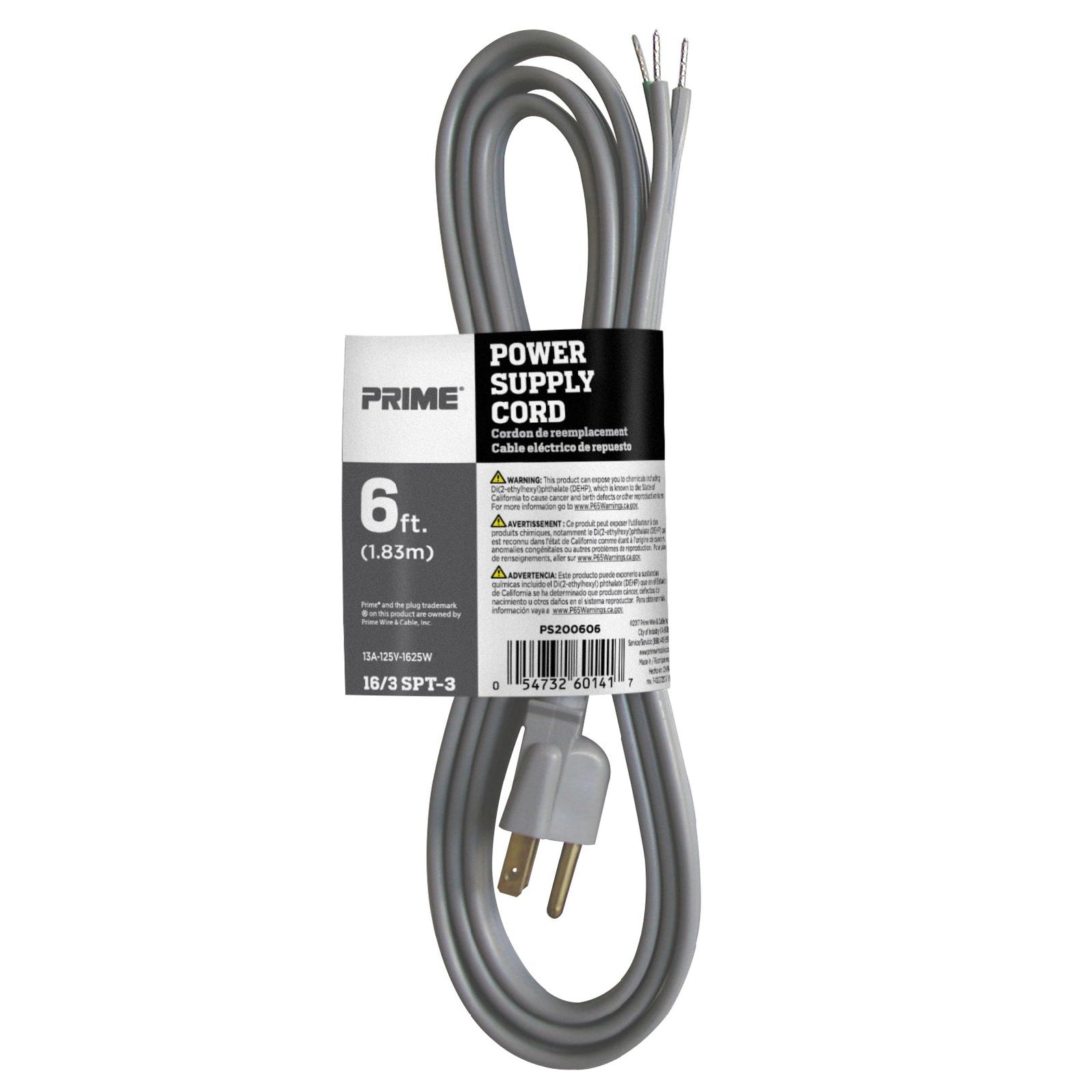6ft 16/3 SPT-3 Power Supply Cord — Prime Wire & Cable Inc.